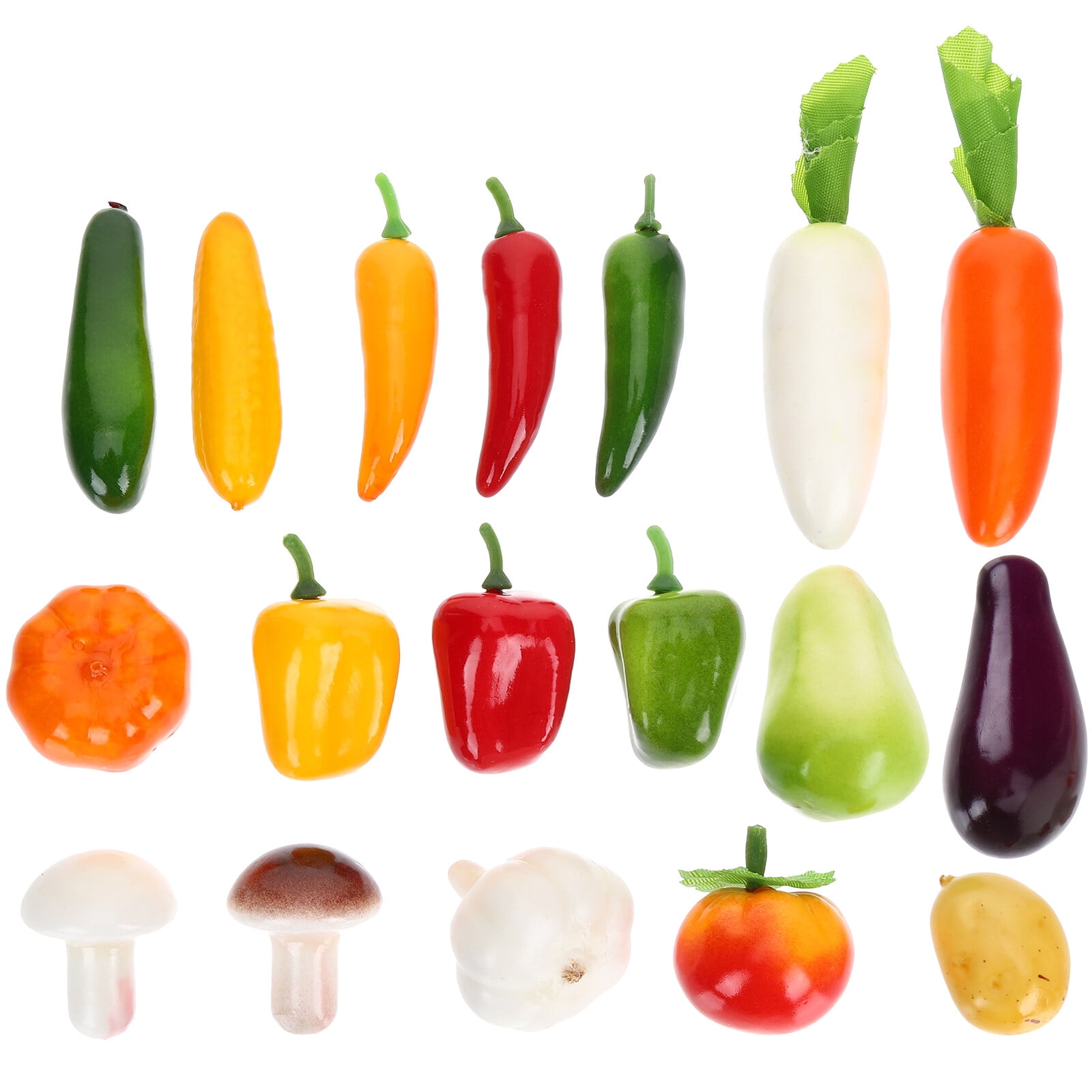 Eease 17pcs Artificial Vegetables Fake Vegetables Model Kids Cognitive ...