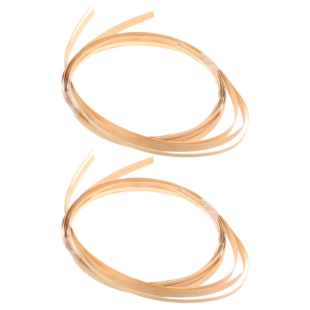 Eease 2 Bundles Bamboo Basket Weaving Strips DIY Flat Bamboo Webbing ...