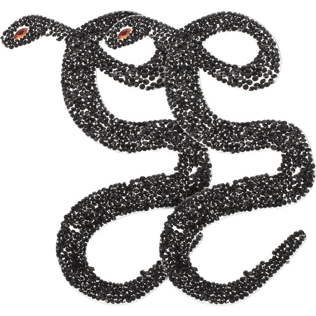 Eease 2 Iron on Patches Glitter Snake DIY Applique for Clothing Jeans ...
