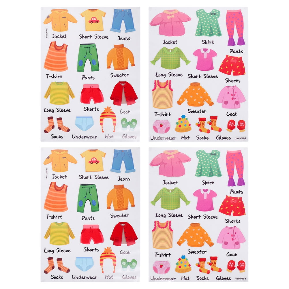 Eease 2 Sets DIY Dresser Clothing Decals Classification Dresser ...