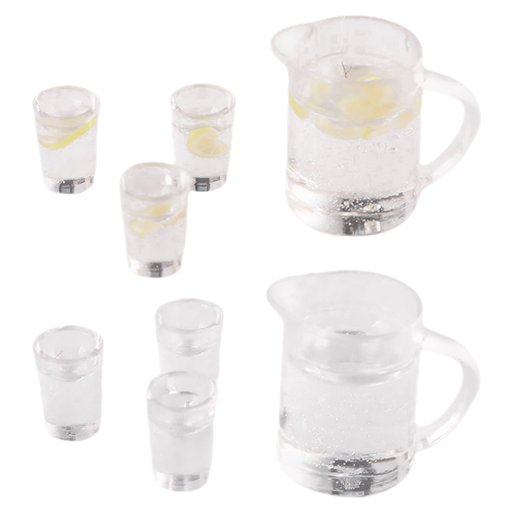 Eease 2 Sets of Mini Water Pitcher Cup Set Mini Lemonade Set Mini House ...