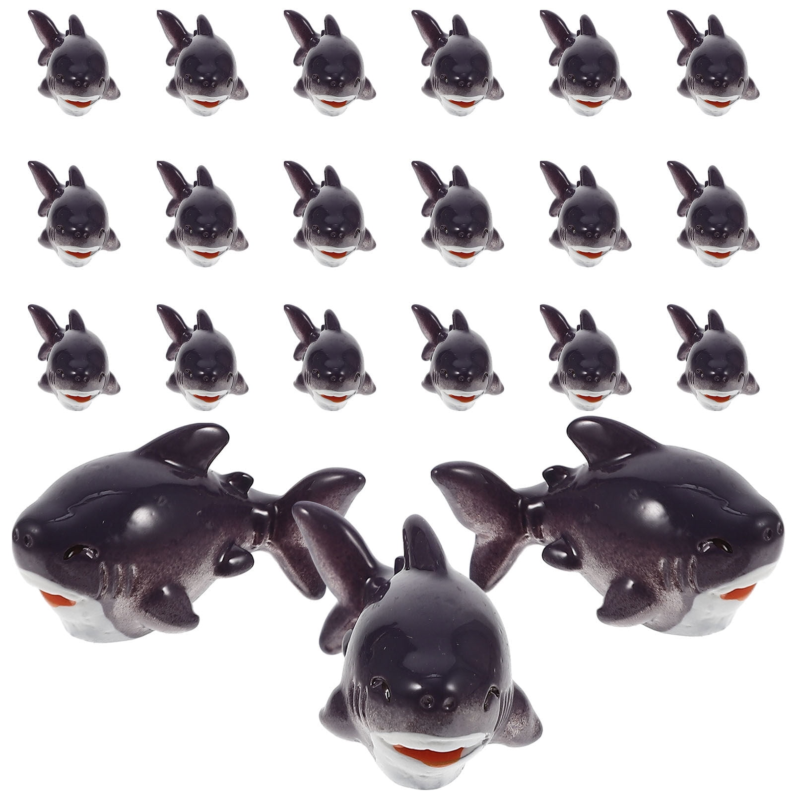 Eease 20 Mini Shark Figures Sea Animal Statue Micro Ornament Cake ...