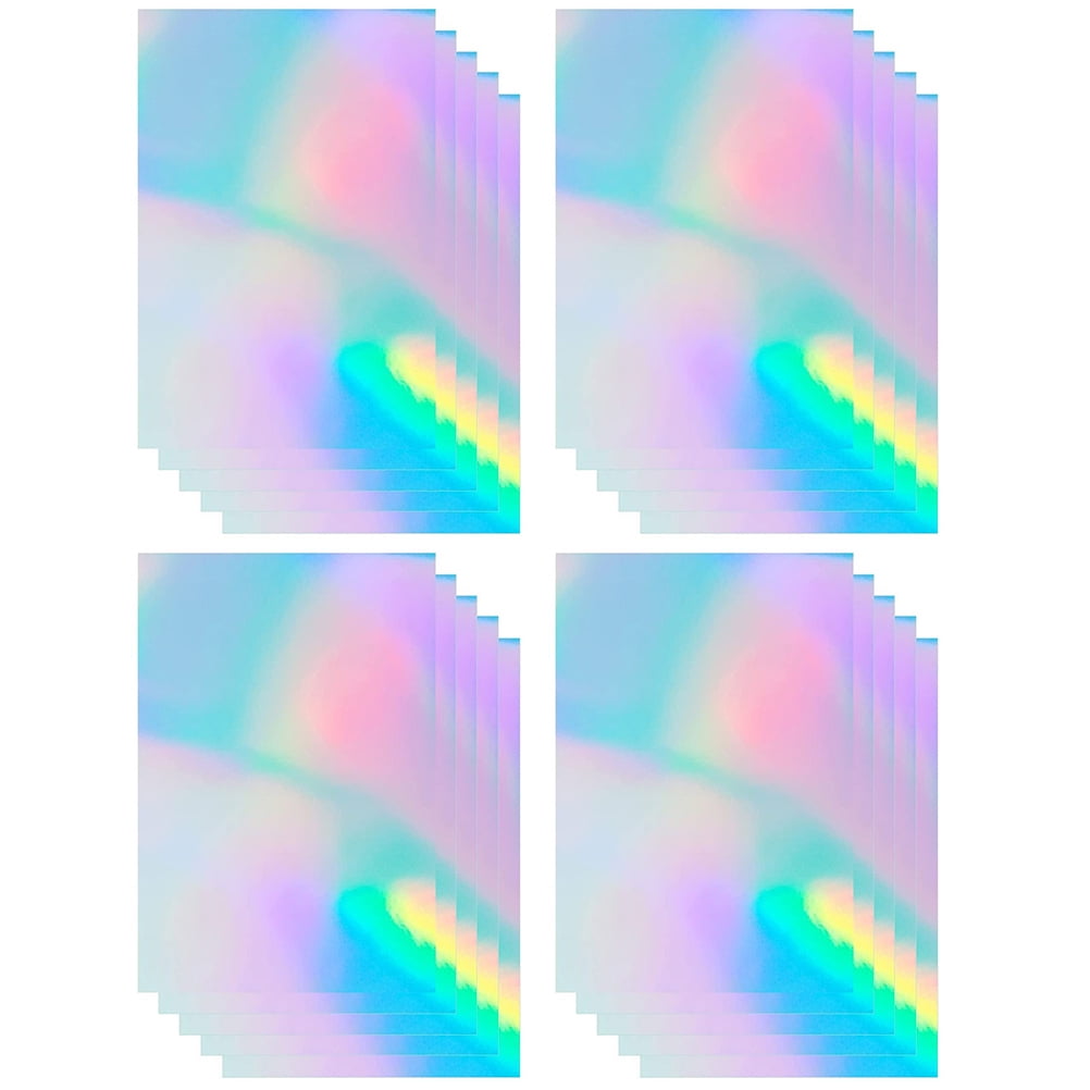 Eease 20 Sheets A4 Holographic Self-Adhesive Vinyl Printer Paper ...