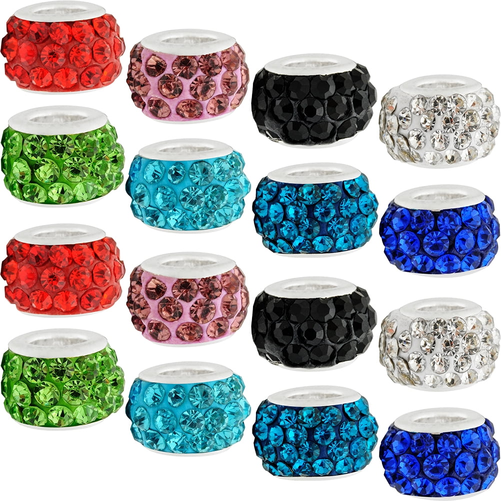200 Pieces Large Hole Crystal Glass Beads for Jewelry Crafting and ...