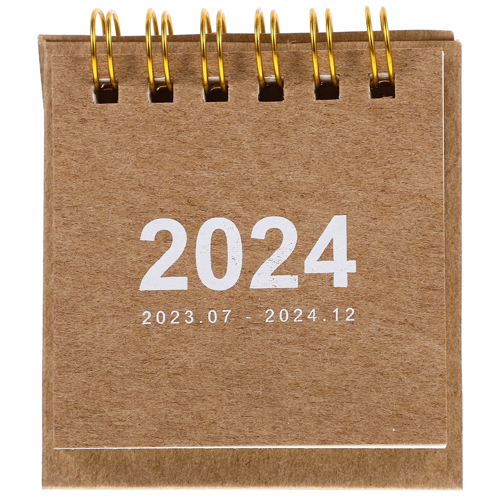 WRITWAA Khaki Small Calendar 2024 Desktop Paper Desk Calendar for Daily ...
