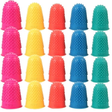 15 Pcs Rubber Fingers Tips Protectors, 3 Different Sizes Colors Rubber ...