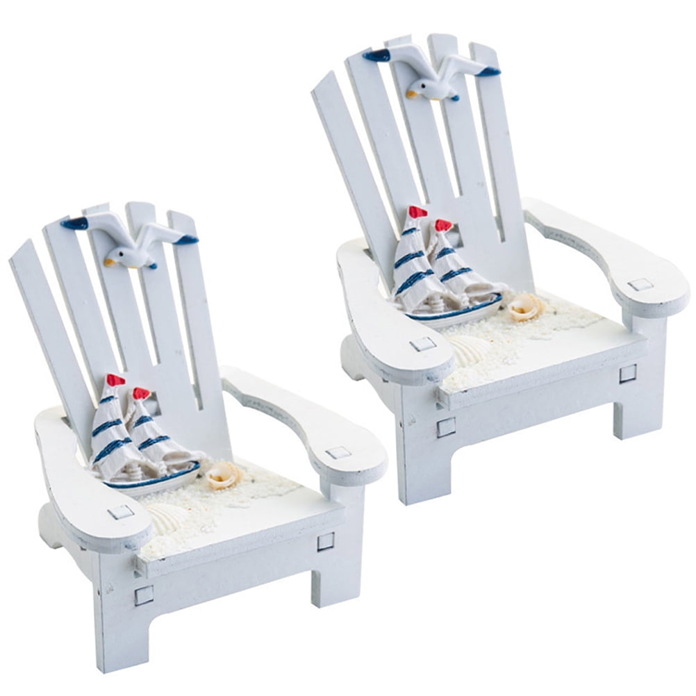 Eease 2PCS Miniature Adirondack Beach Chairs for Home Decor - Walmart.com