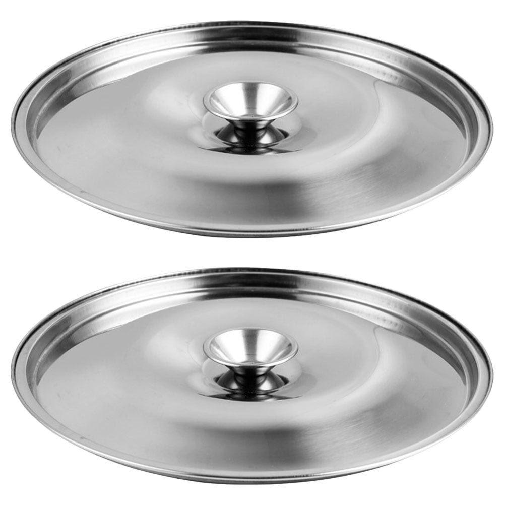 Stainless Steel Jar Lid for Protection 2Pcs Silver Metal Pot Cover ...