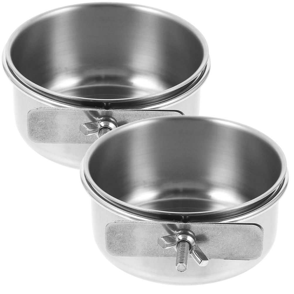 Eease Stainless Steel Parrot Water and Food Bowls 10x10cm Bird Cage ...