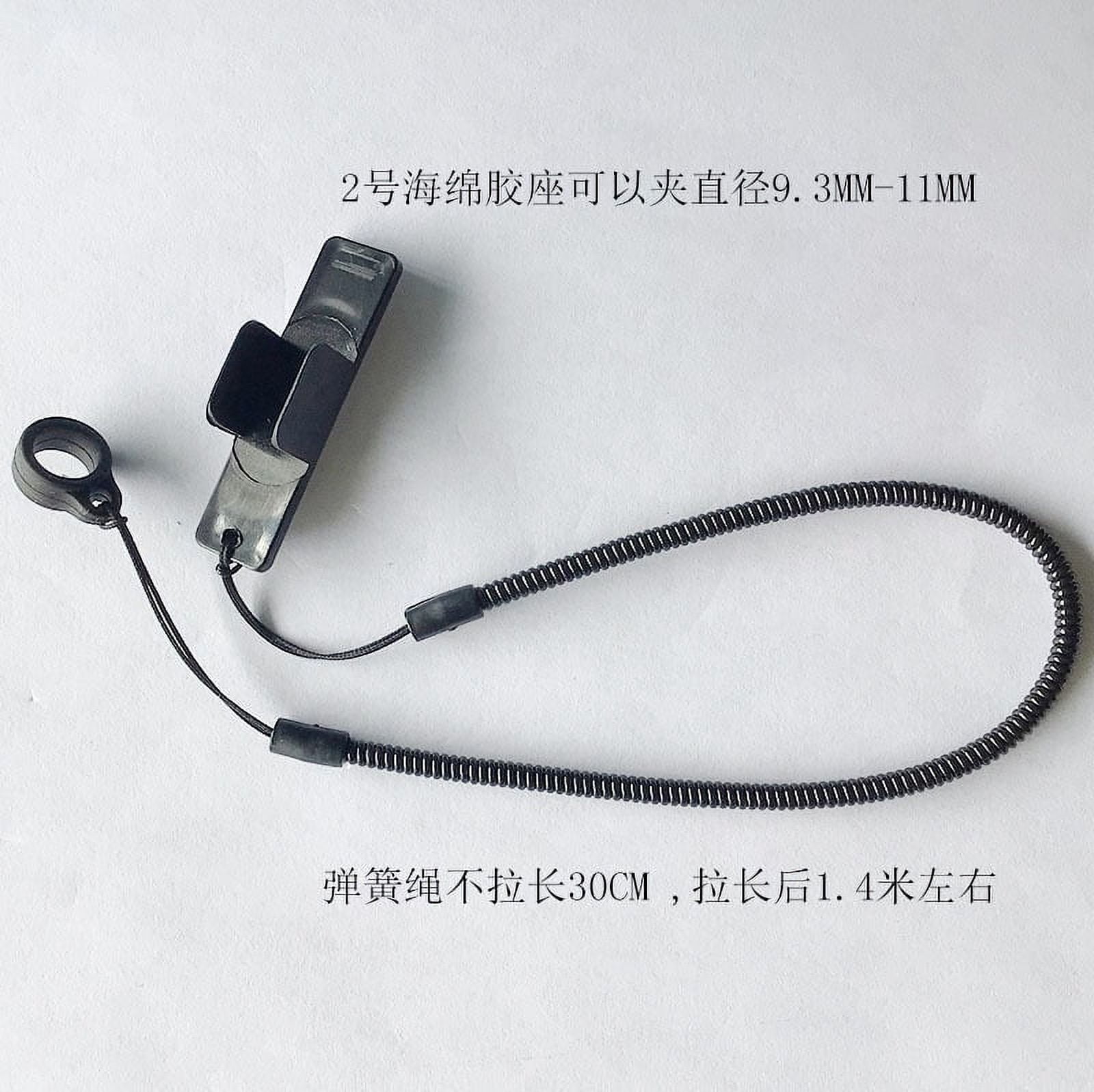 Eease 2pcs Black Elastic Tether Lanyard for Touch Pens Retractable Coil ...