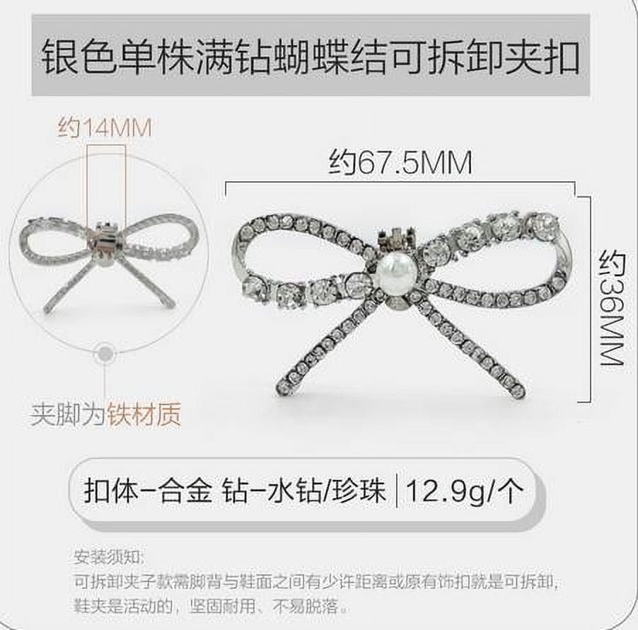 Eease 2pcs Bow Shoe Clips Decorative Shoe Buckles Dress Shoes Clips ...