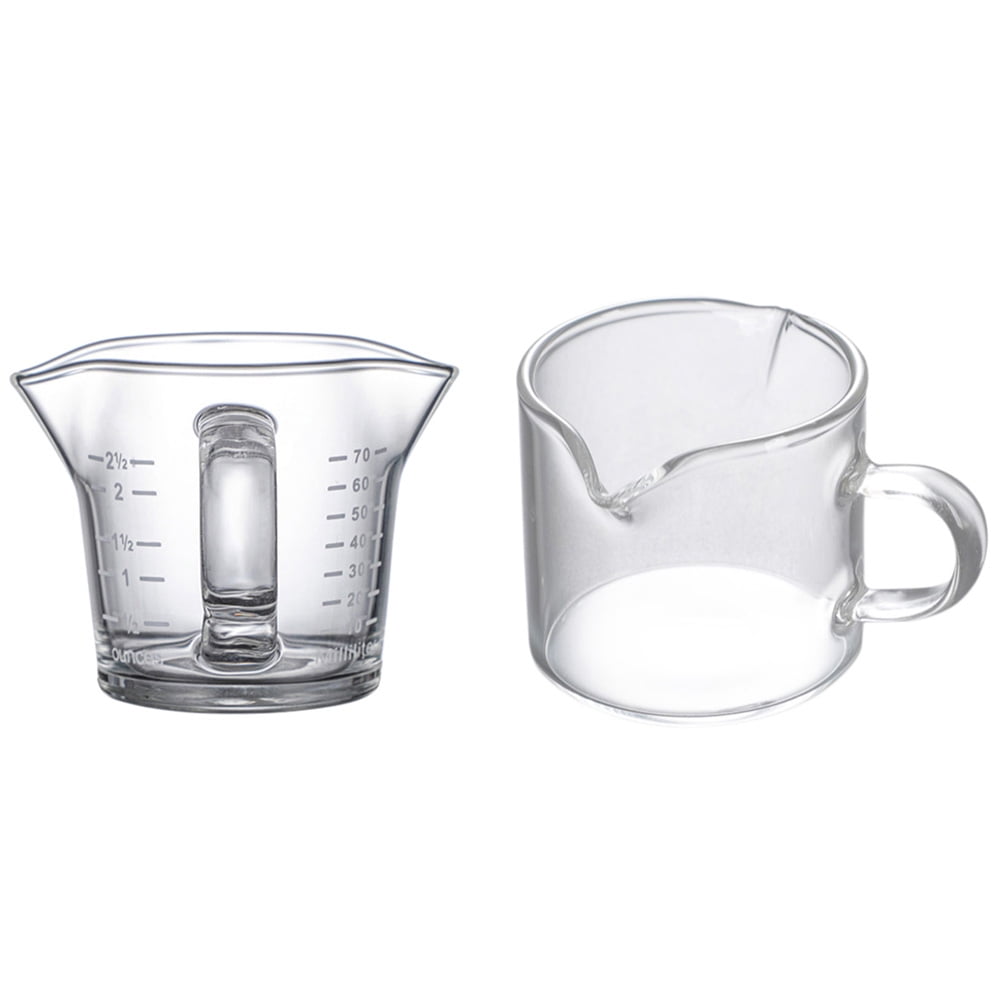 Eease 2pcs Measuring Cup Double Mouth Coffee Cup Clear Scale Milk Jug ...