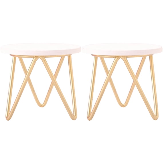 Eease 2pcs Mini Side Table Miniature Side Table Round Table Tiny House ...