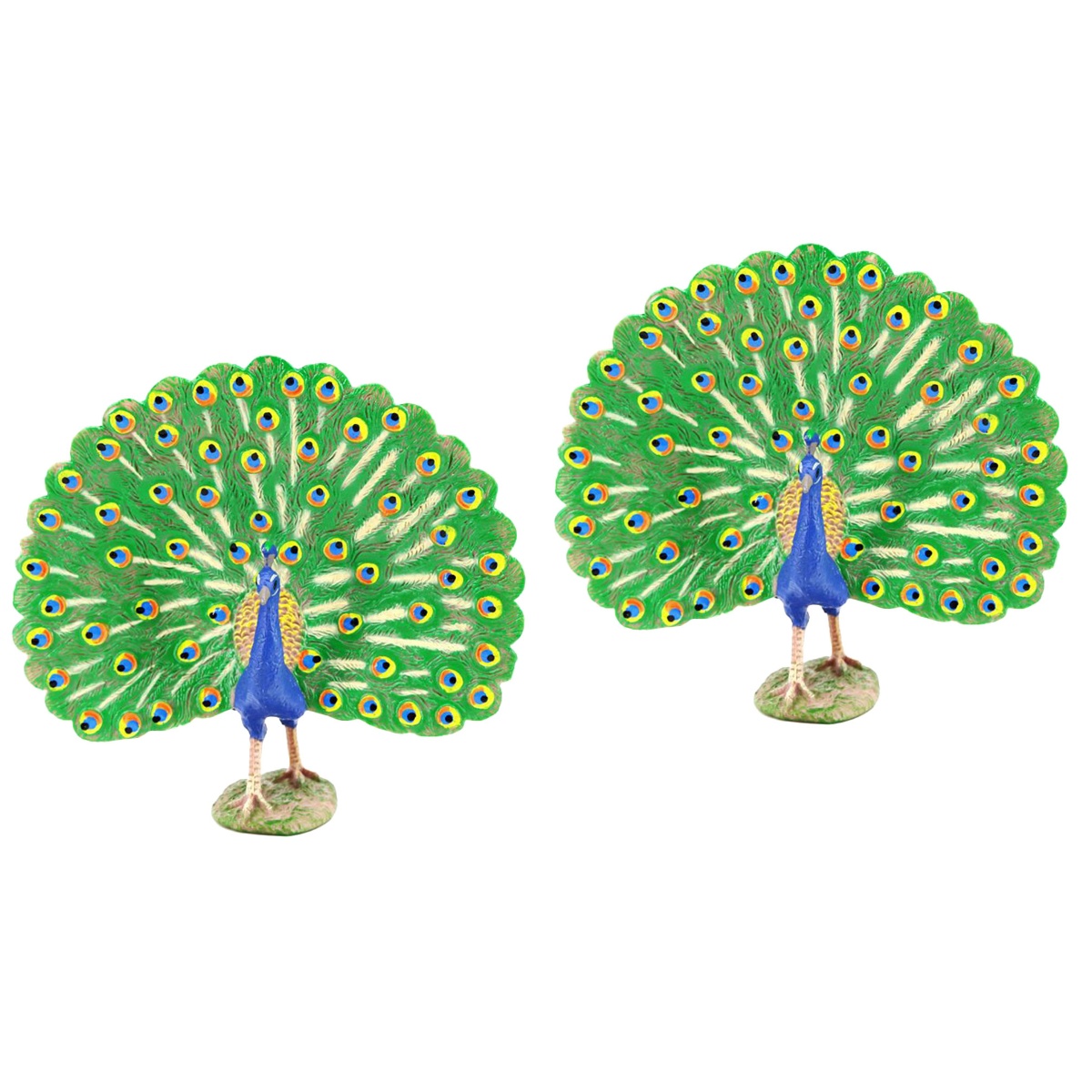 YULIJU 2pcs Plastic Peacock Figurine Simulation Peacock Decoration ...