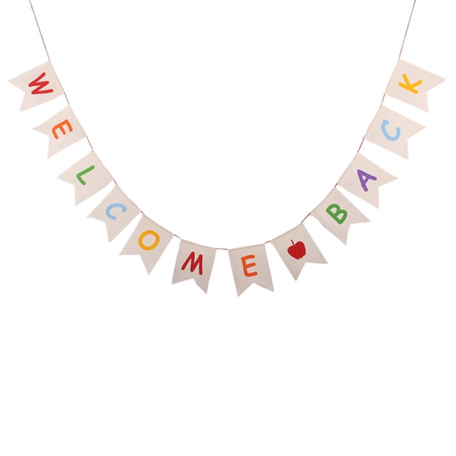 Eease 3.35M Long Beautiful Welcome Back Letters Jute Bunting Banner ...