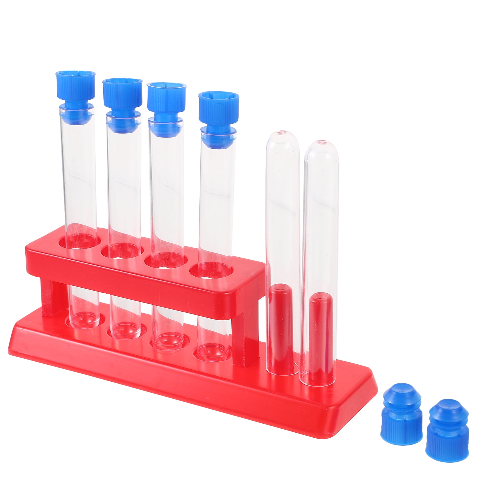 Eease 3 Sets Plastic Test Tubes Droppers with Caps Test Tube Rack Kit ...