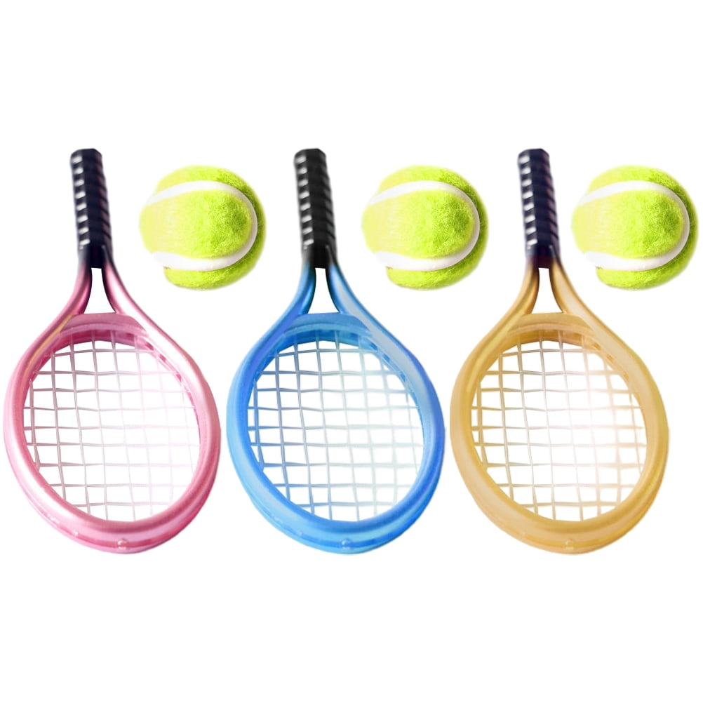 Eease 3 Sets Tennis Racket Decors Photography Props Mini Tennis Rackets ...