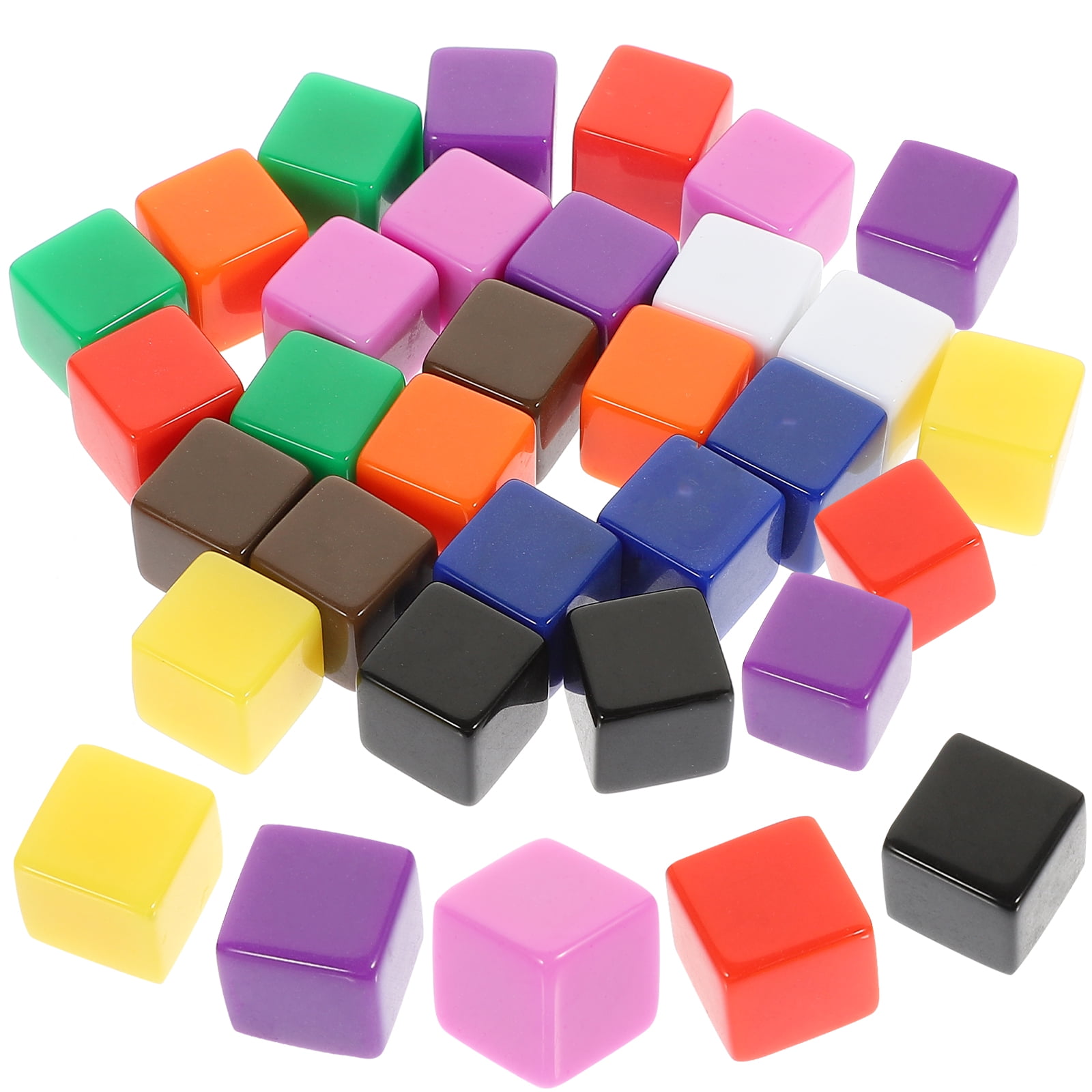 KALLORY DIY Blank Dice Assorted Color For Family Play 30Pcs 0.6X0.6in ...