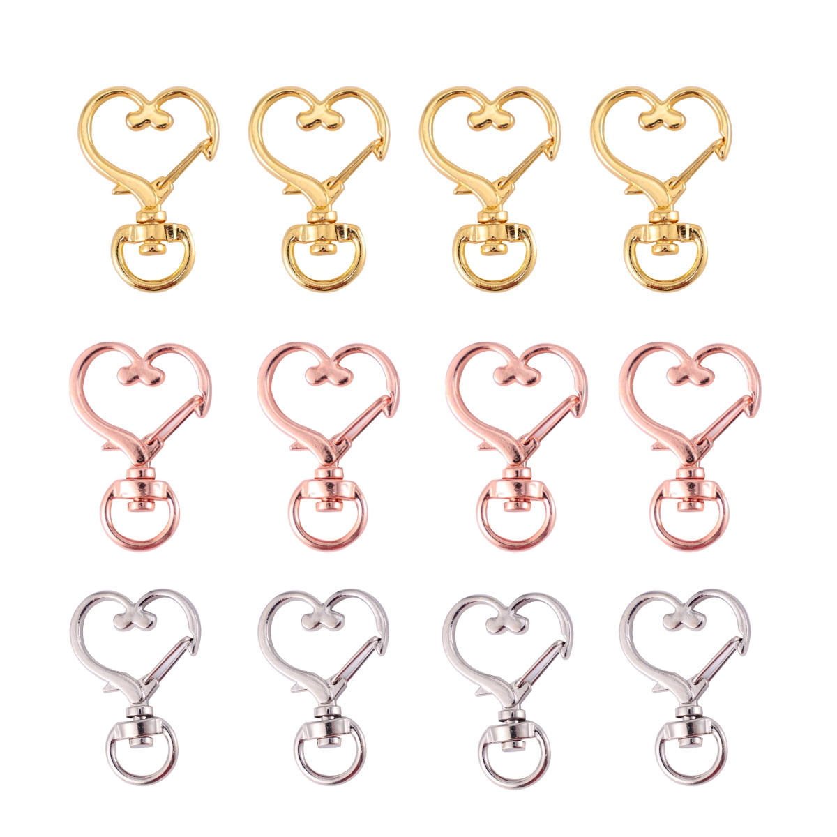 Eease 30pcs Heart Shape Metal Swivel Lobster Clasp Keychain Hook ...
