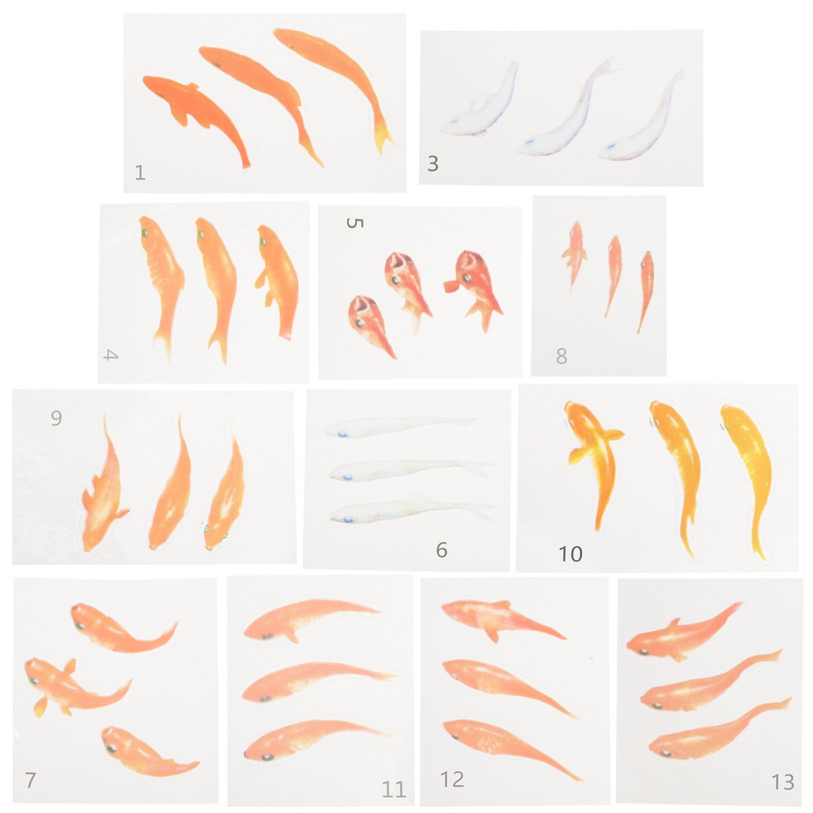 Eease 3D Goldfish Sticker Decorative Sticker Landscape Case Decor Resin ...