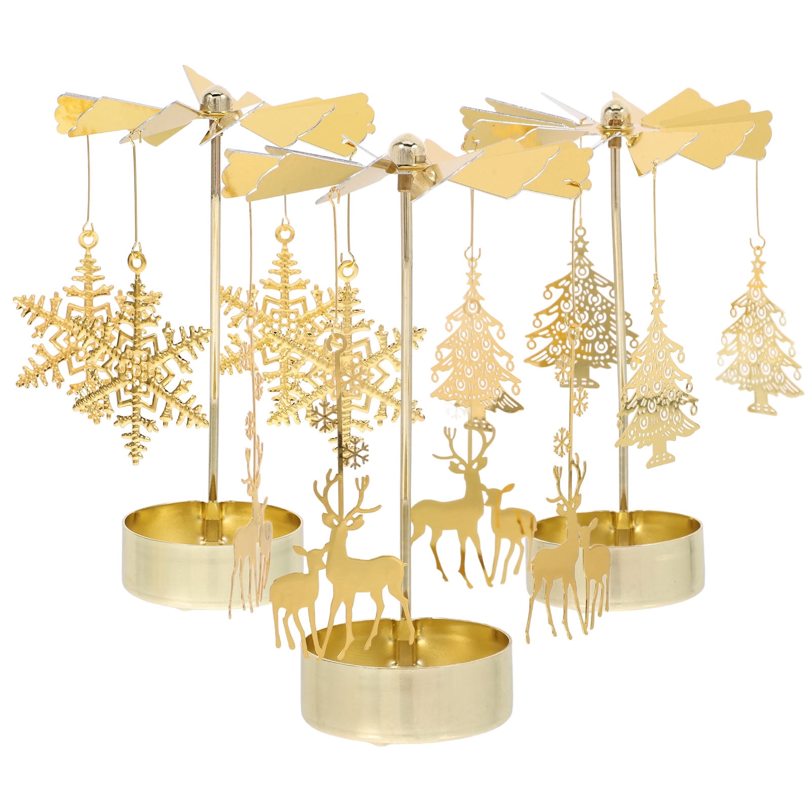 Eease 3pcs Decorative Rotating Candle Holder Rotating Candle Stand ...