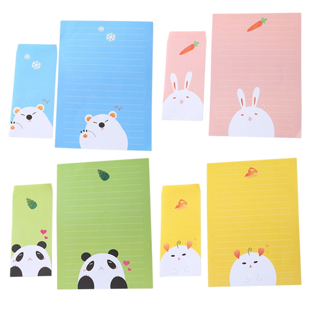 Eease 4 Sets Cute Animal Stationery Paper & Envelopes for Office/School ...