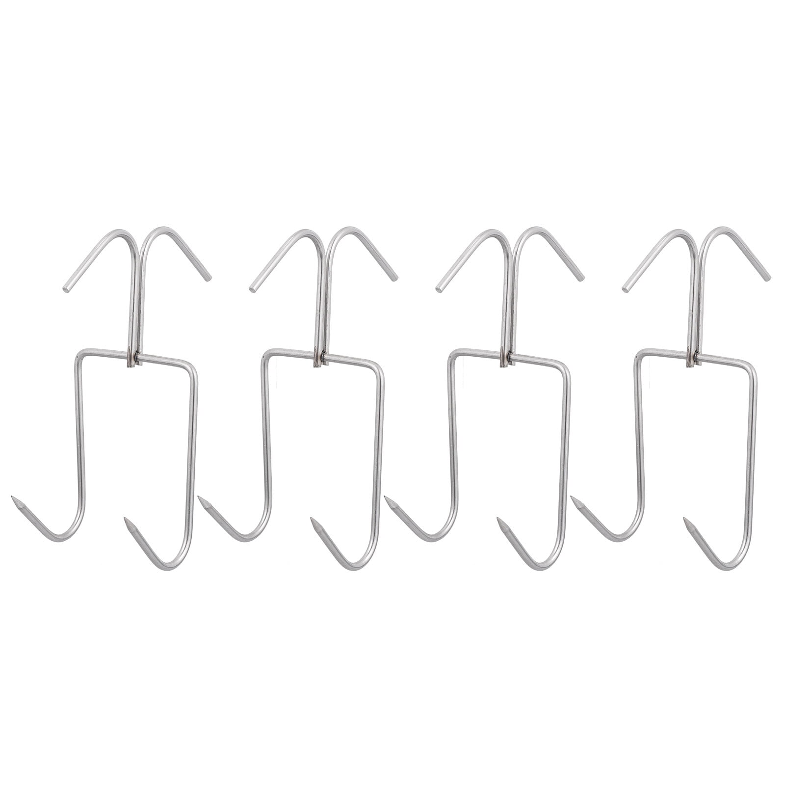 Eease 4 Stainless Steel Meat Hooks for Butcher Shop, BBQ, and Smoker ...