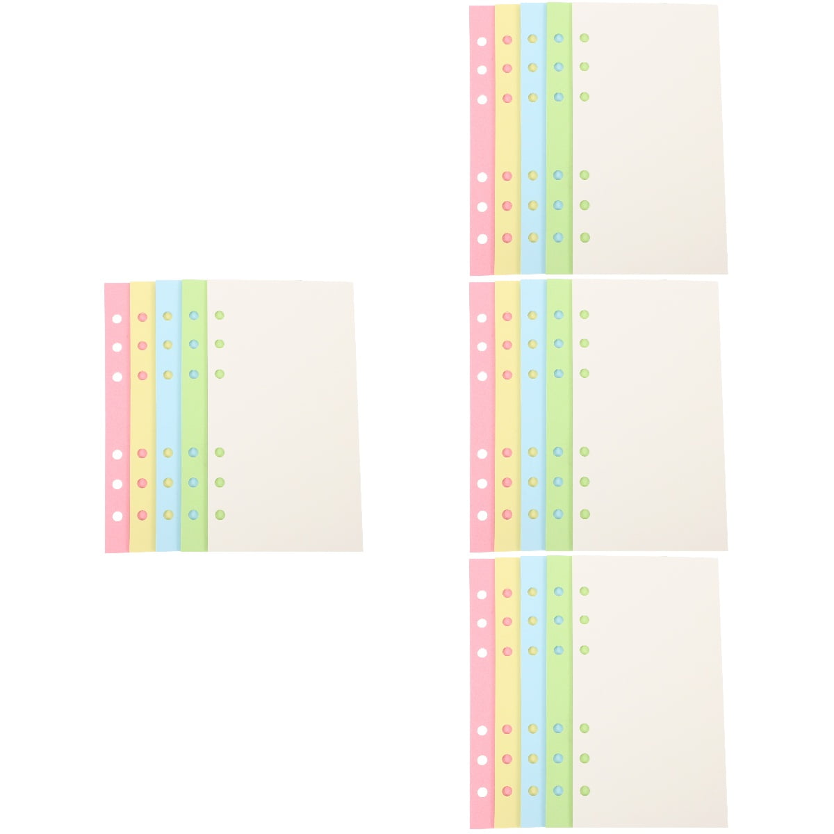 Eease 400 Sheets Blank Colored Loose Leaf Paper 6-hole Punched Binder ...