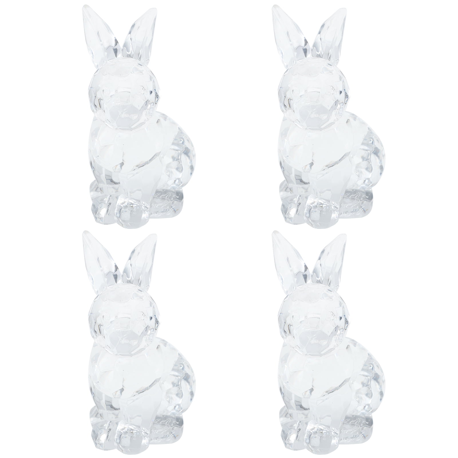 Eease 4pcs Crystal Bunny Rabbit Figurine Collectible Home Decor ...