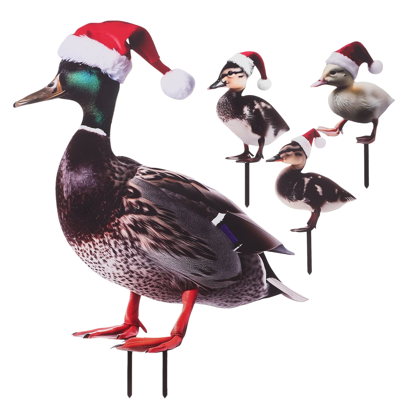 Eease 4pcs Lawn Metal Duck Sign Iron Garden Stake Party Courtyard Lawn ...