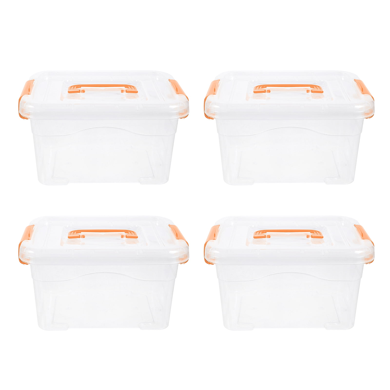 Eease 4pcs Stackable Plastic Storage Box with Lid & Handle for Kids ...