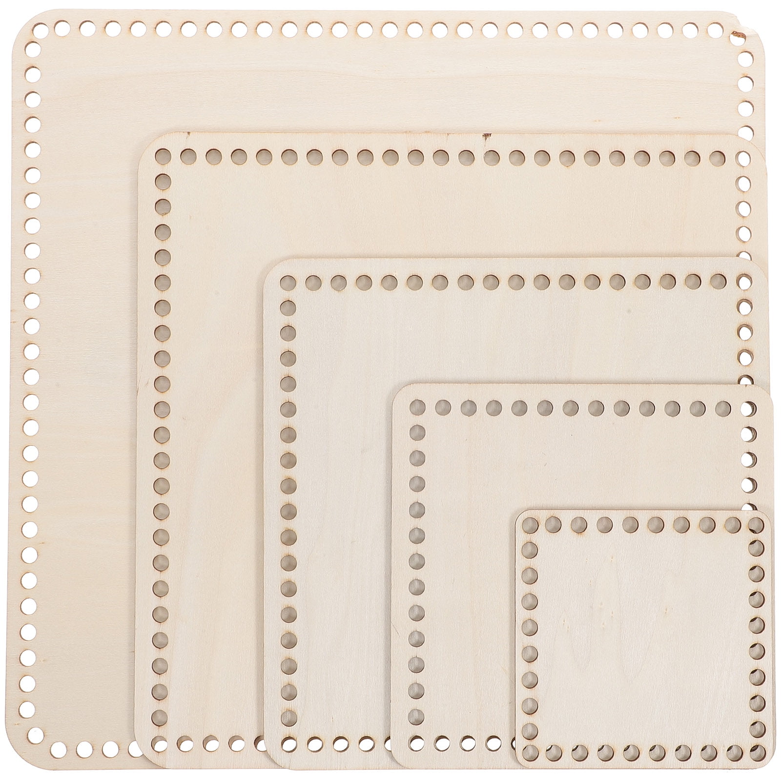 Eease 5 Natural Wooden Square Crochet Bag Bases for DIY Crafts ...