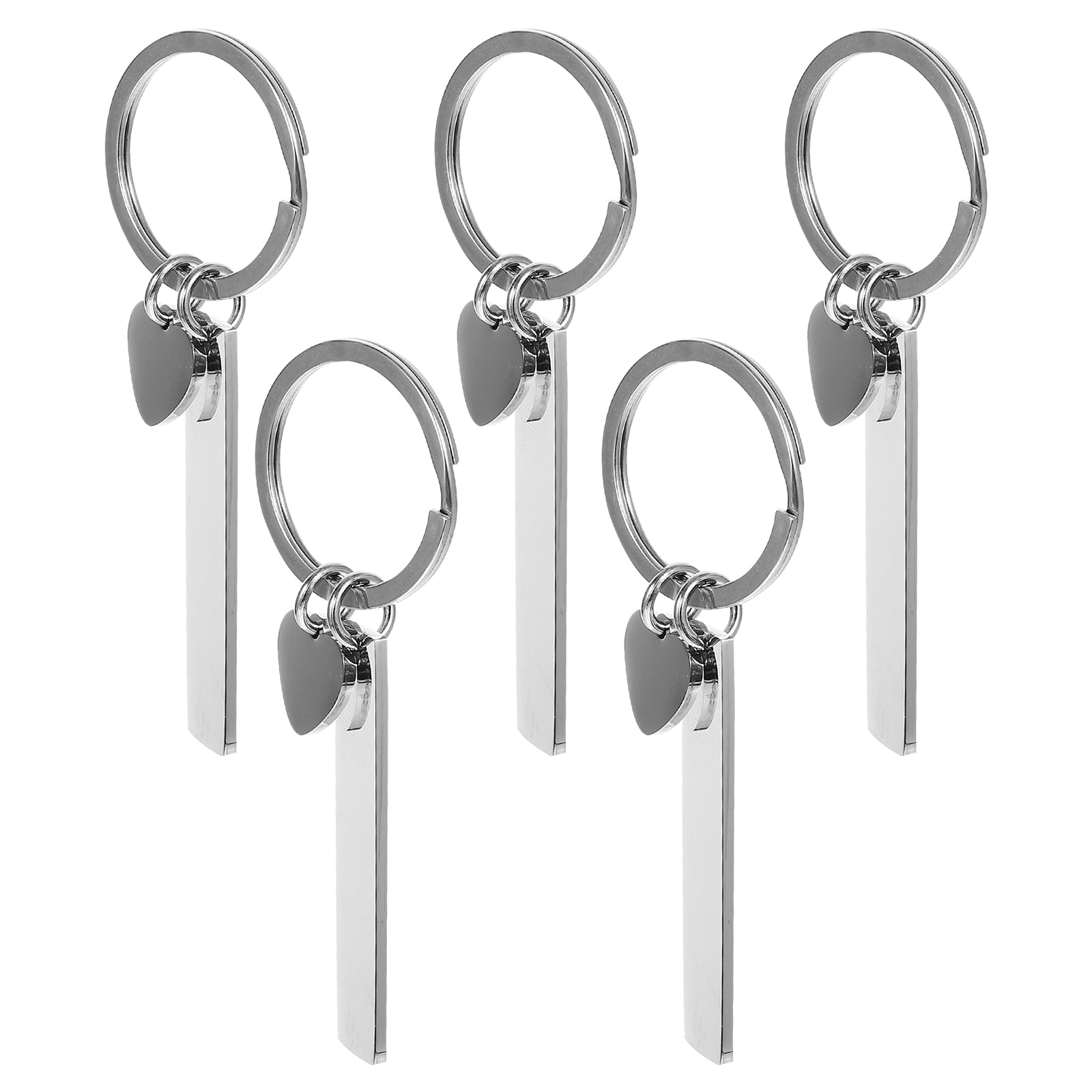 Eease 5 Stainless Steel Rectangle Keychain Blanks for DIY Crafts ...
