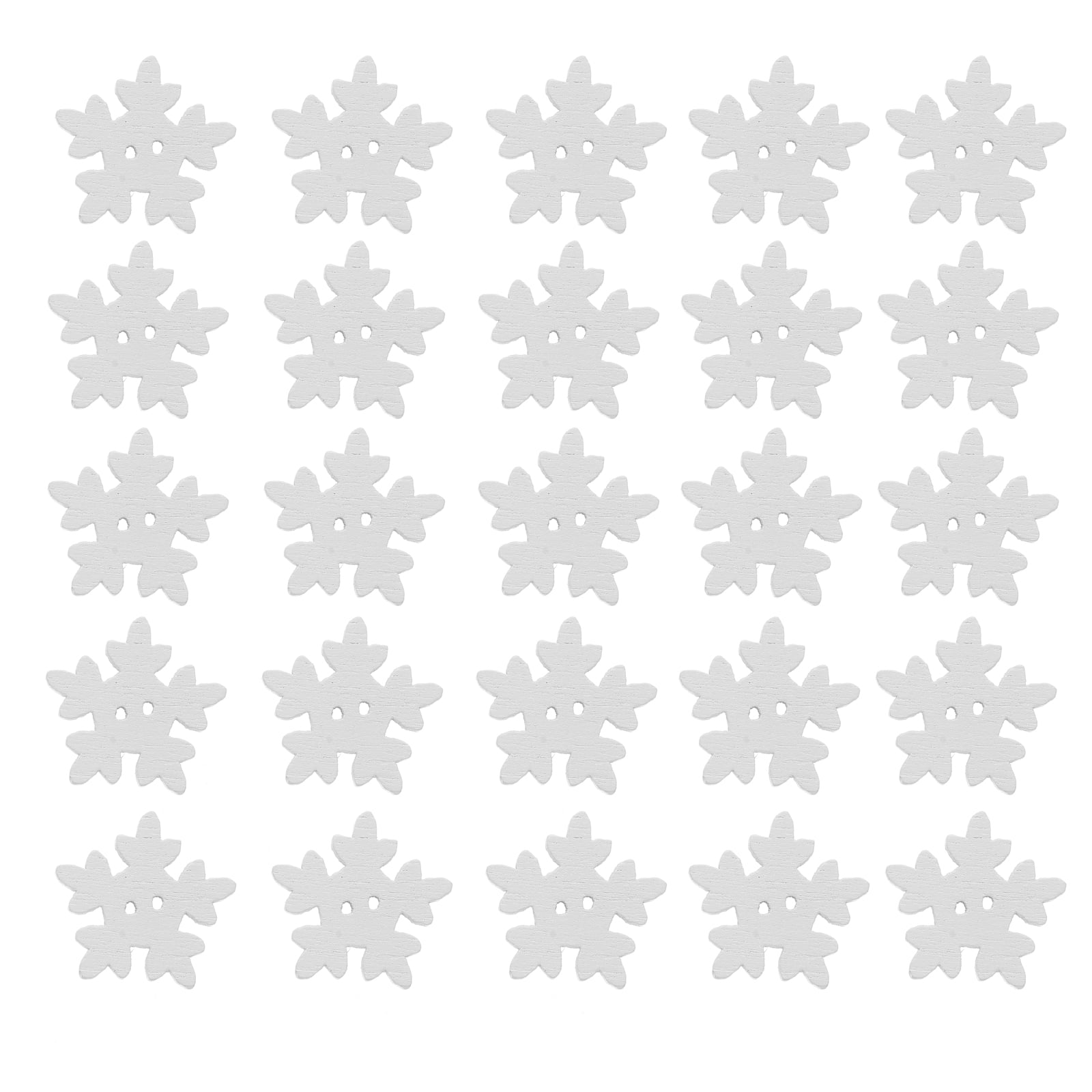 Eease 50Pcs Christmas Wooden Snowflake Buttons 2 Hole 18mm Creative ...