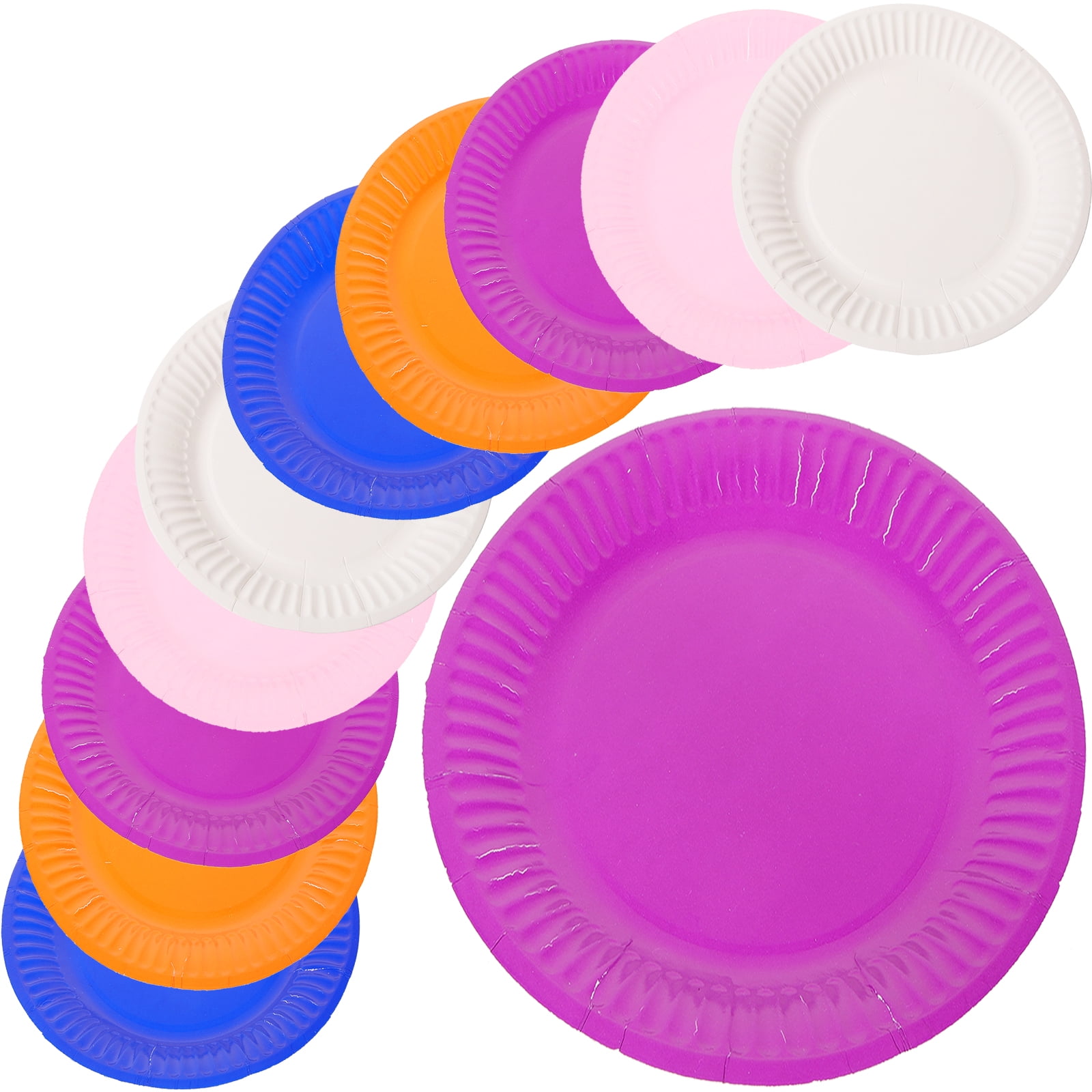 HEALEEP Colored Paper Plates Multi Color For Children Birthday Party ...