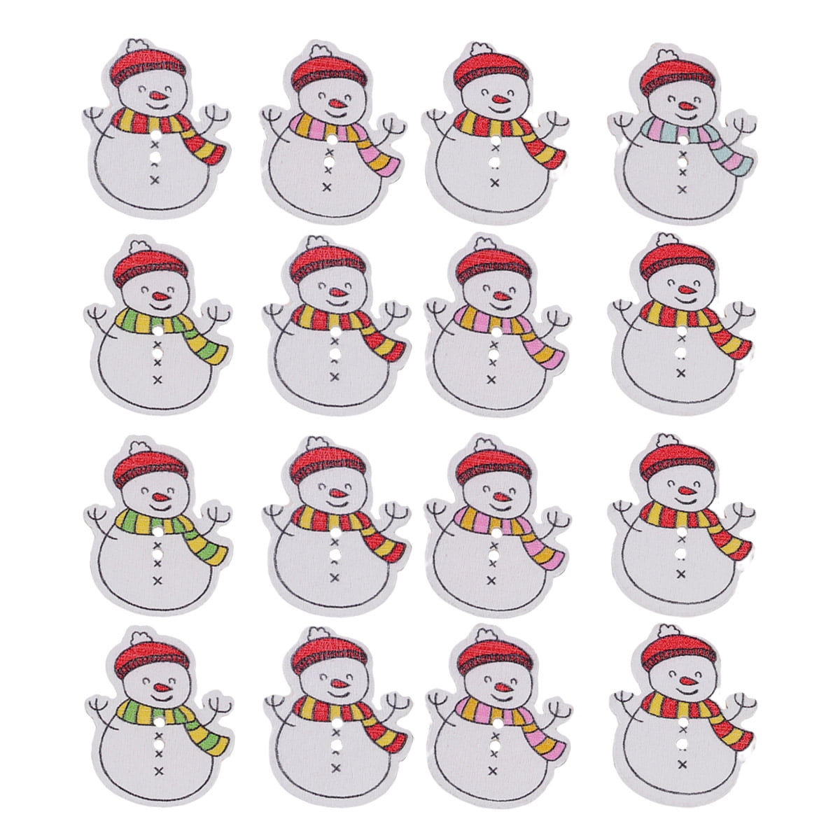 Eease 50pcs Christmas Snowman Resin Flat Back Buttons - Walmart.com