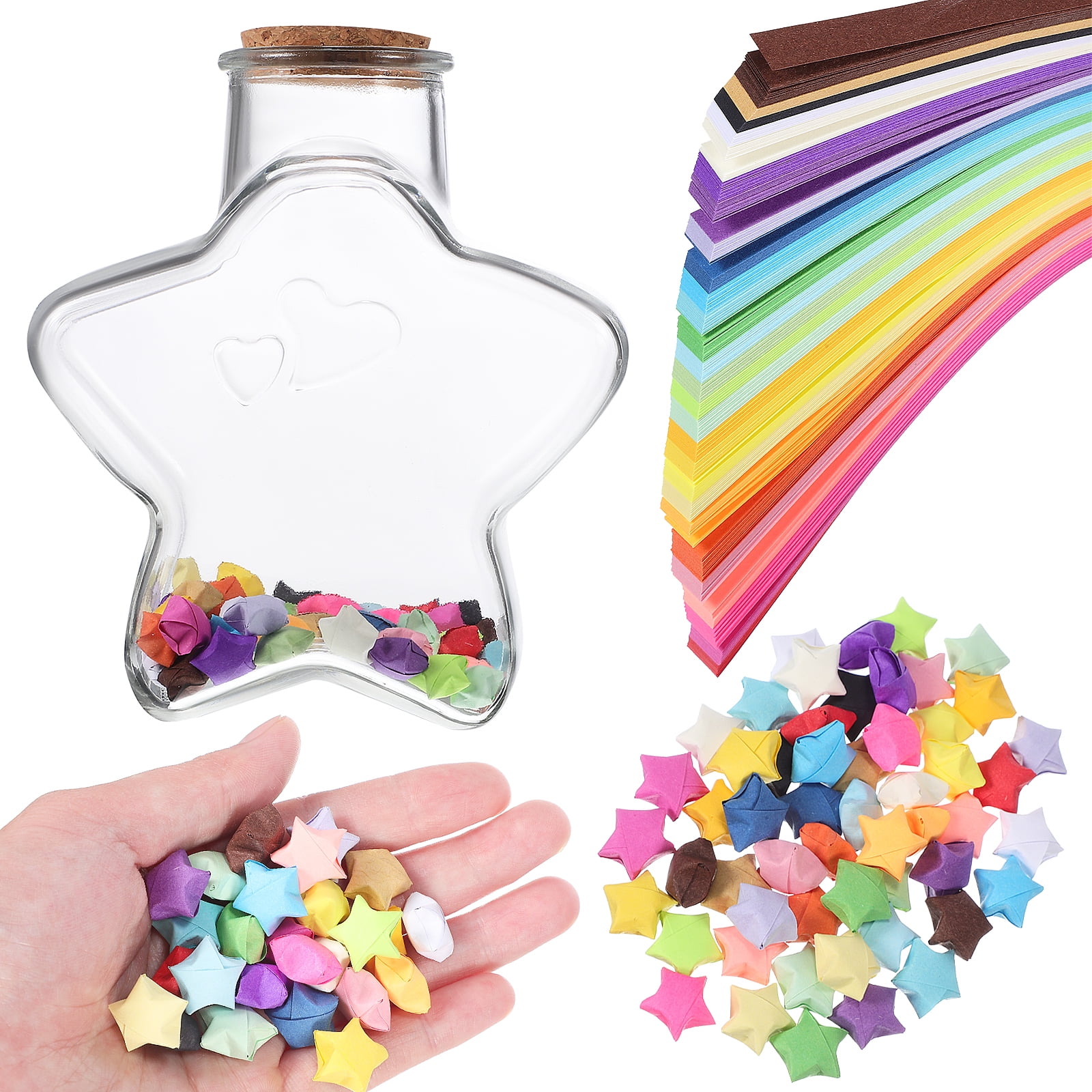 Eease 540 Sheets Origami Star Strips Colorful Origami Lucky Paper with ...