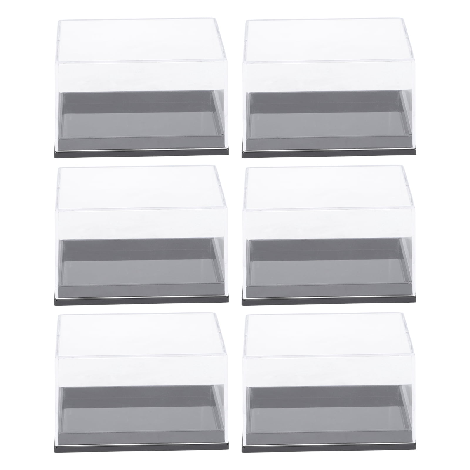 Set of 6 Clear Plastic Display Cases for Jewelry, Specimen, and Small ...