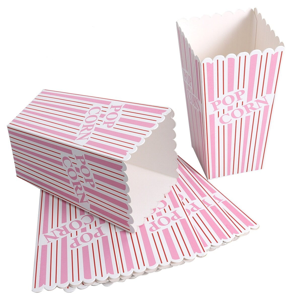 Eease 6PCS Plus Size Stripes Popcorn Treat Boxes Paper Popcorn Boxes ...