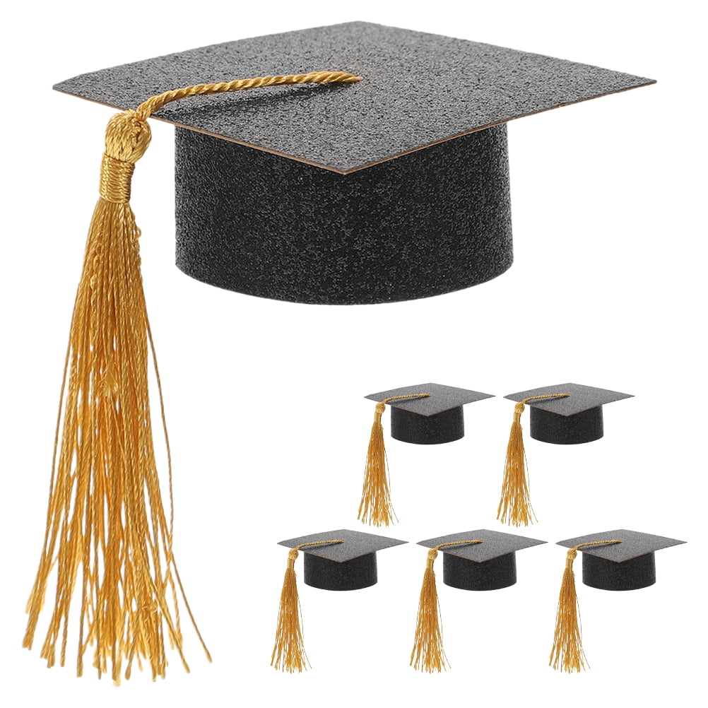 Eease 6Pcs Mini Graduation Hat Goblet Toppers Cover Graduation Hat ...