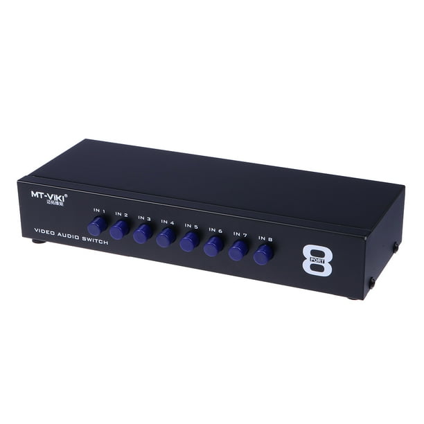 Eease 8 Ports RCA Video Audio AV Switch Switcher Selector 8 In 1 Out TV ...
