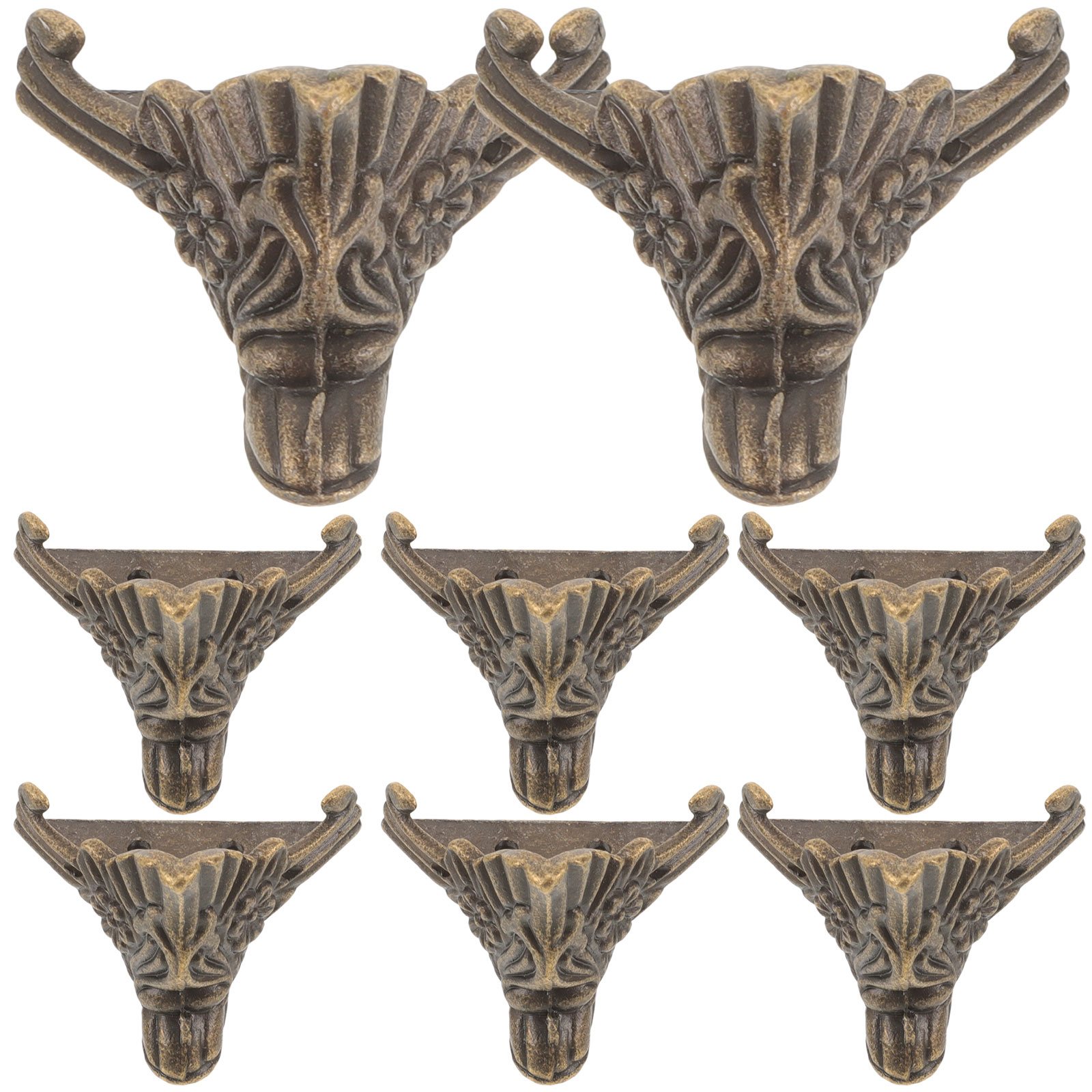 Eease 8pcs Antique Furniture Jewelry Box Feet Legs Treasure Feet Corner ...