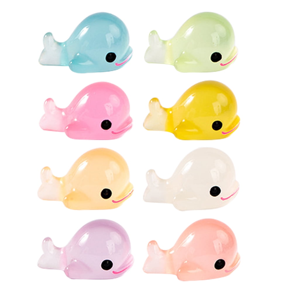 Eease 8pcs Mini Dolphin Models Resin Miniature Dolphin Garden Animal ...