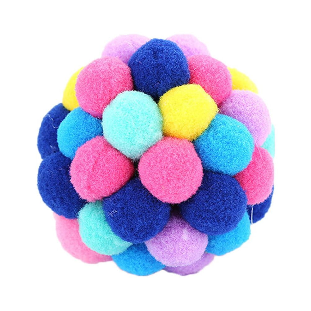 Eease Bell Toys Bouncy Ball for Cats Colorful Plastic Bell Balls Pounce ...