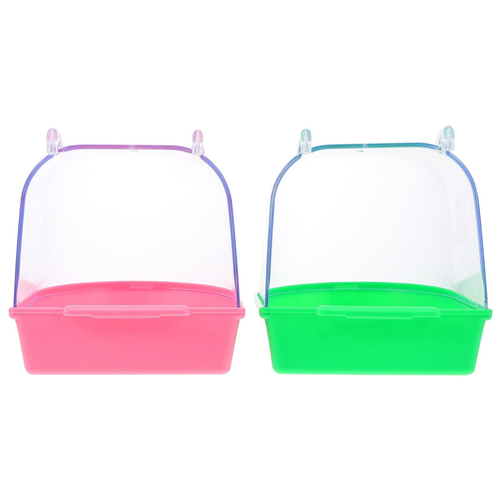 ELAYARD Hanging Bird Bath Bowl Parrot Bathtubs Plastic 2Pack Pink ...