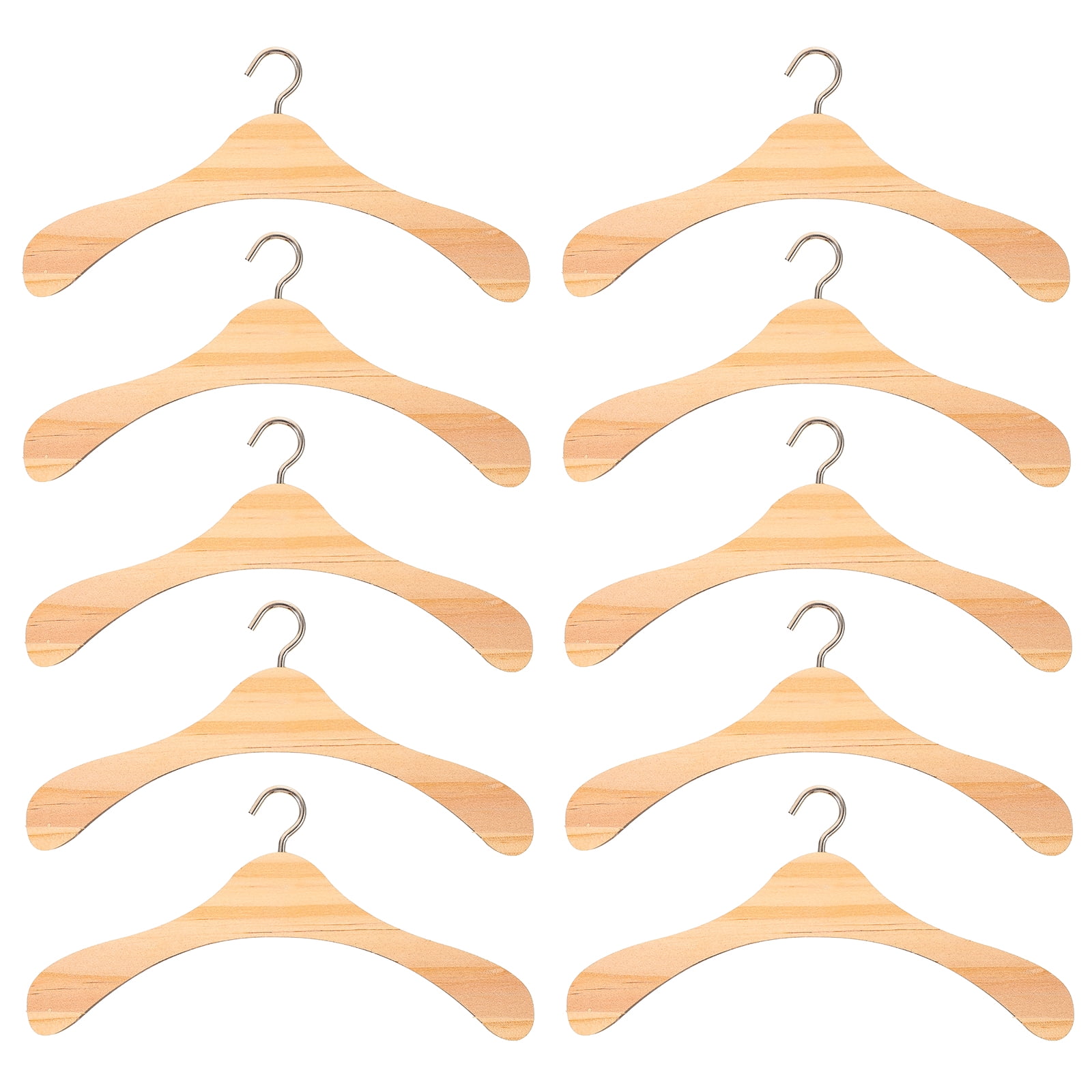 Eease Bjd Doll Hanger Clothes Closet 10pcs Wooden Doll Clothing Hangers ...
