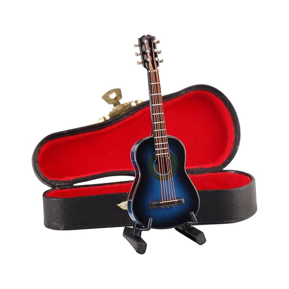 Eease Blue Desktop Miniature Fake Guitar Classical Musical Instrument ...