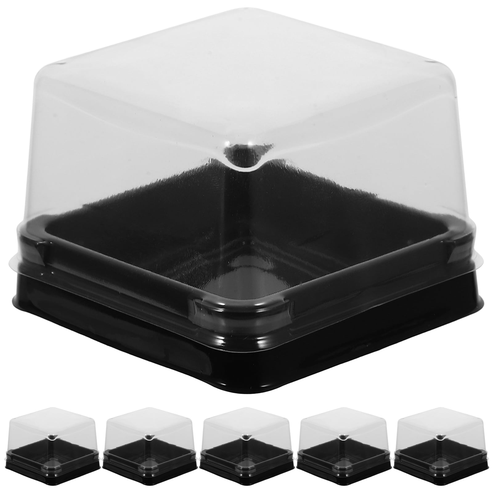 Clear Cupcake Boxes 100Pcs Plastic Mini Cake Containers with Dome Lids ...