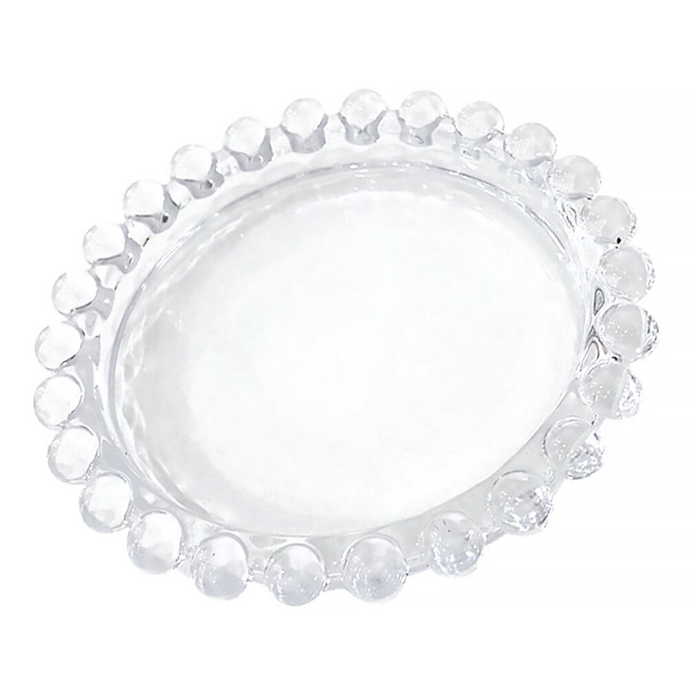 Eease Clear Glass Plates with Beaded Rim for Serving and Dining ...