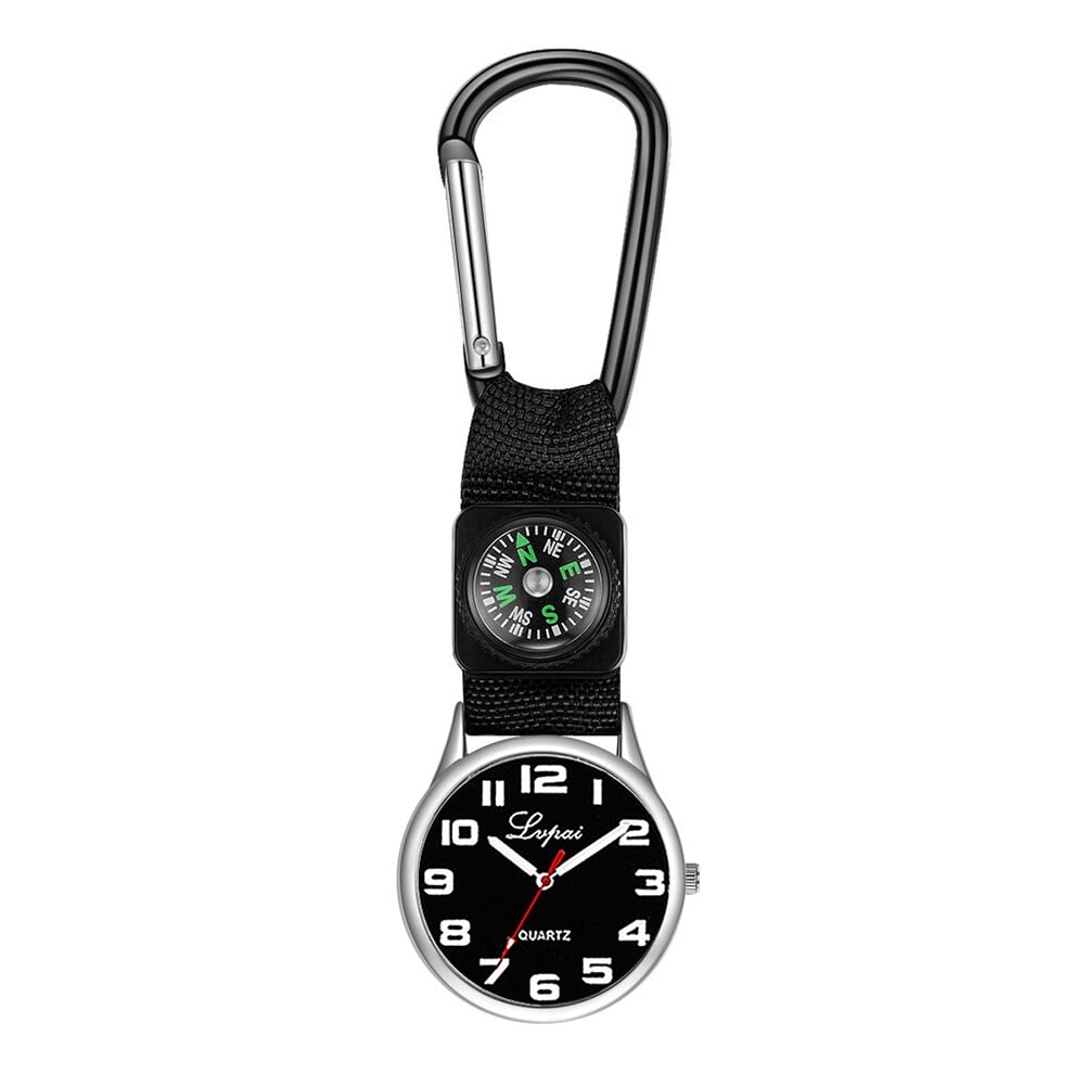 Eease Clip-on Backpack Fob Belt Watch Unisex Outdoor Activities (Silver ...